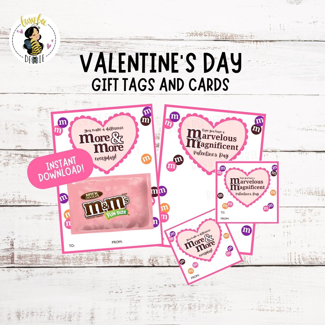 Printable M&M Candy Gift Tag | Valentine's Day Gifts for Teachers ...