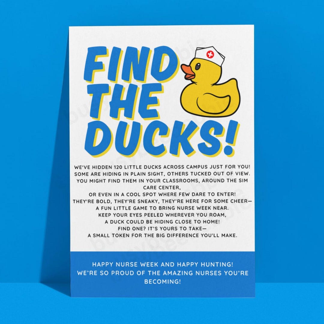Editable Rubber Duck Hunt Flyer Template for Nurse Week | Nursing ...