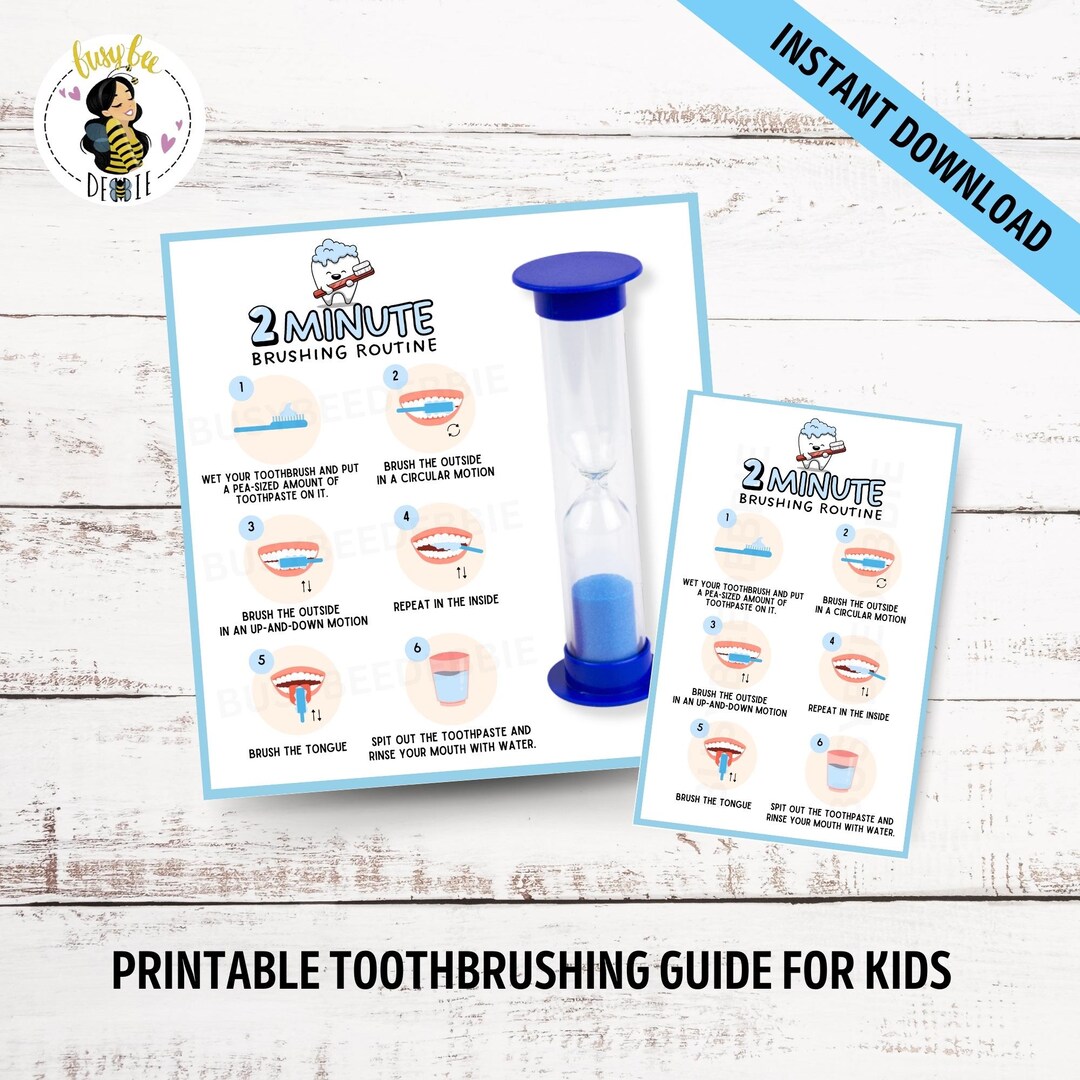 Printable Teeth Brushing Guide for Kids | Oral Hygiene | Dentist ...