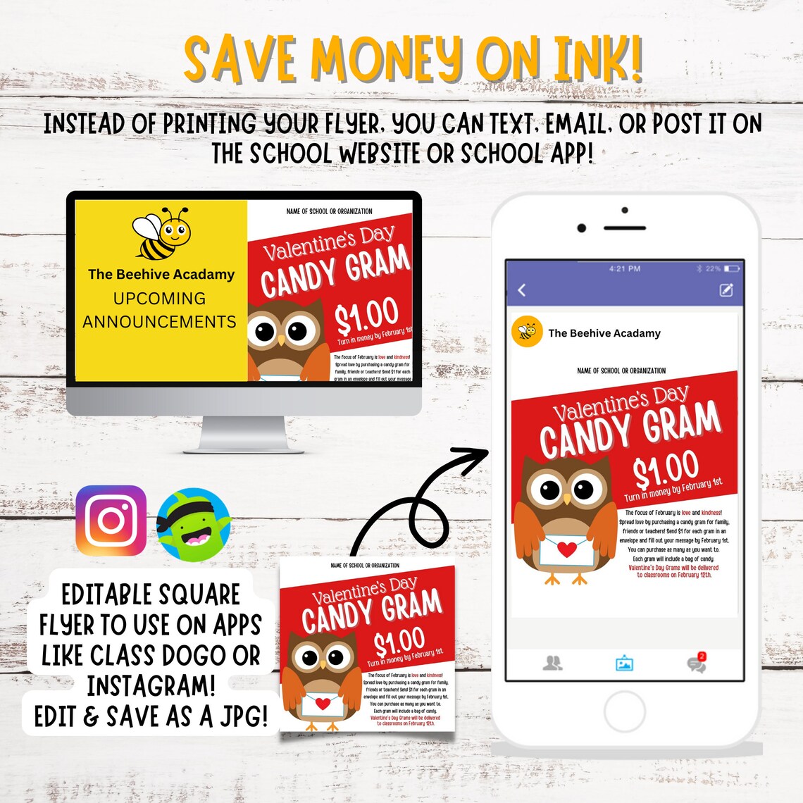 Owl You Need is Love Candy Gram Flyer | Printable Valentine's Day Candy ...