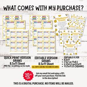 Editable Kindness Fundraiser Flyer Template Kindness Day or Week Candy ...