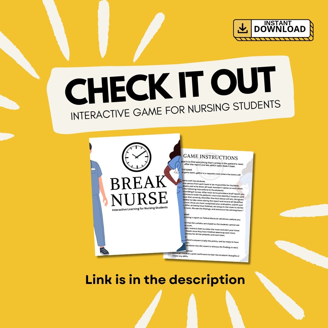 Student Nurse Escape Room | Editable Game Template | Escape Room for ...