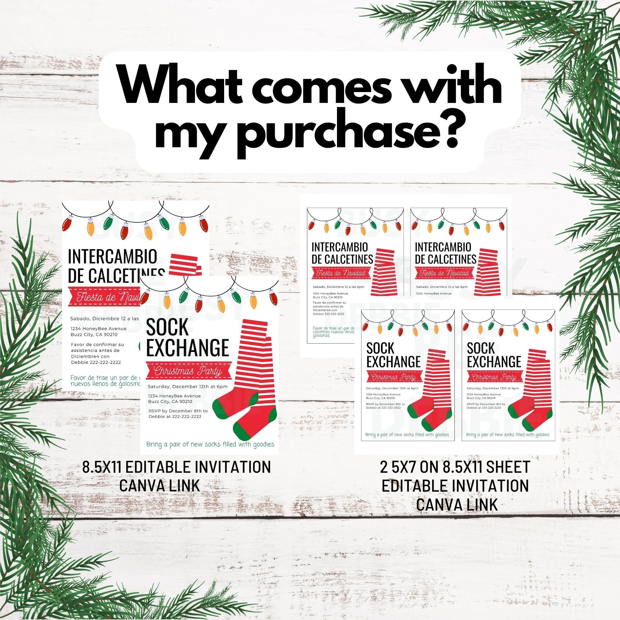 Editable Sock Exchange Christmas Party Invitation Printable - Etsy