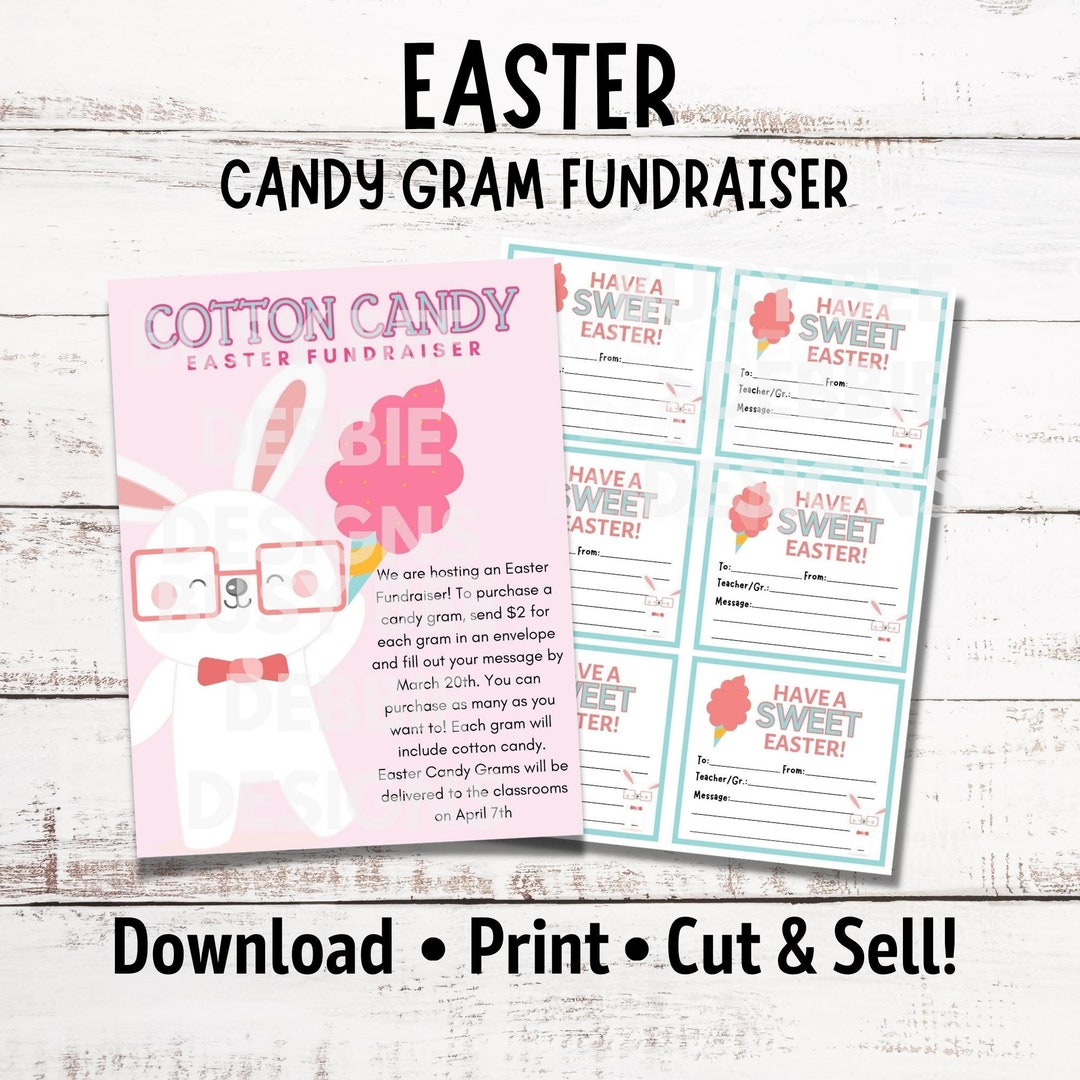Editable Cotton Candy Fundraiser Flyer Template Easter Bunny - Etsy