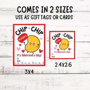 Printable Valentine Chip Labels Valentines for Chips Kids School Class ...