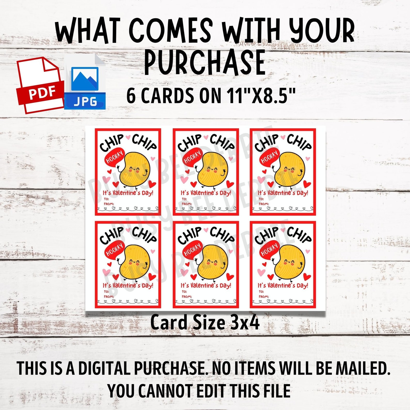 Printable Valentine Chip Labels Valentines for Chips Kids - Etsy