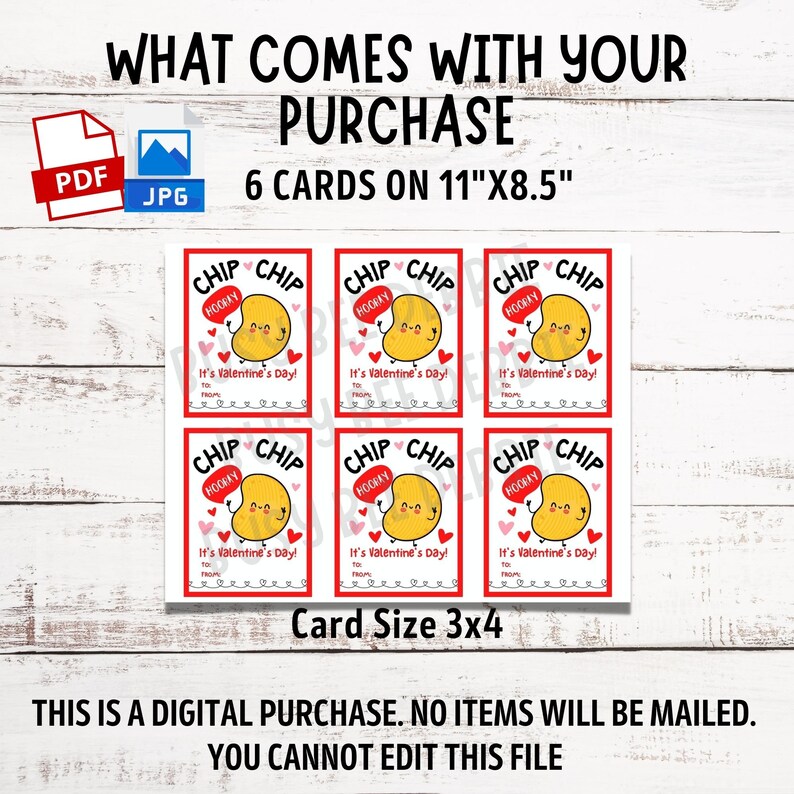Printable Valentine Chip Labels Valentines for Chips Kids - Etsy