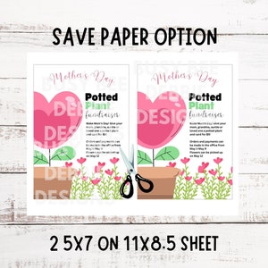 Editable Mother's Day Fundraiser Flyer Potted Plant Flower Mother's Day ...