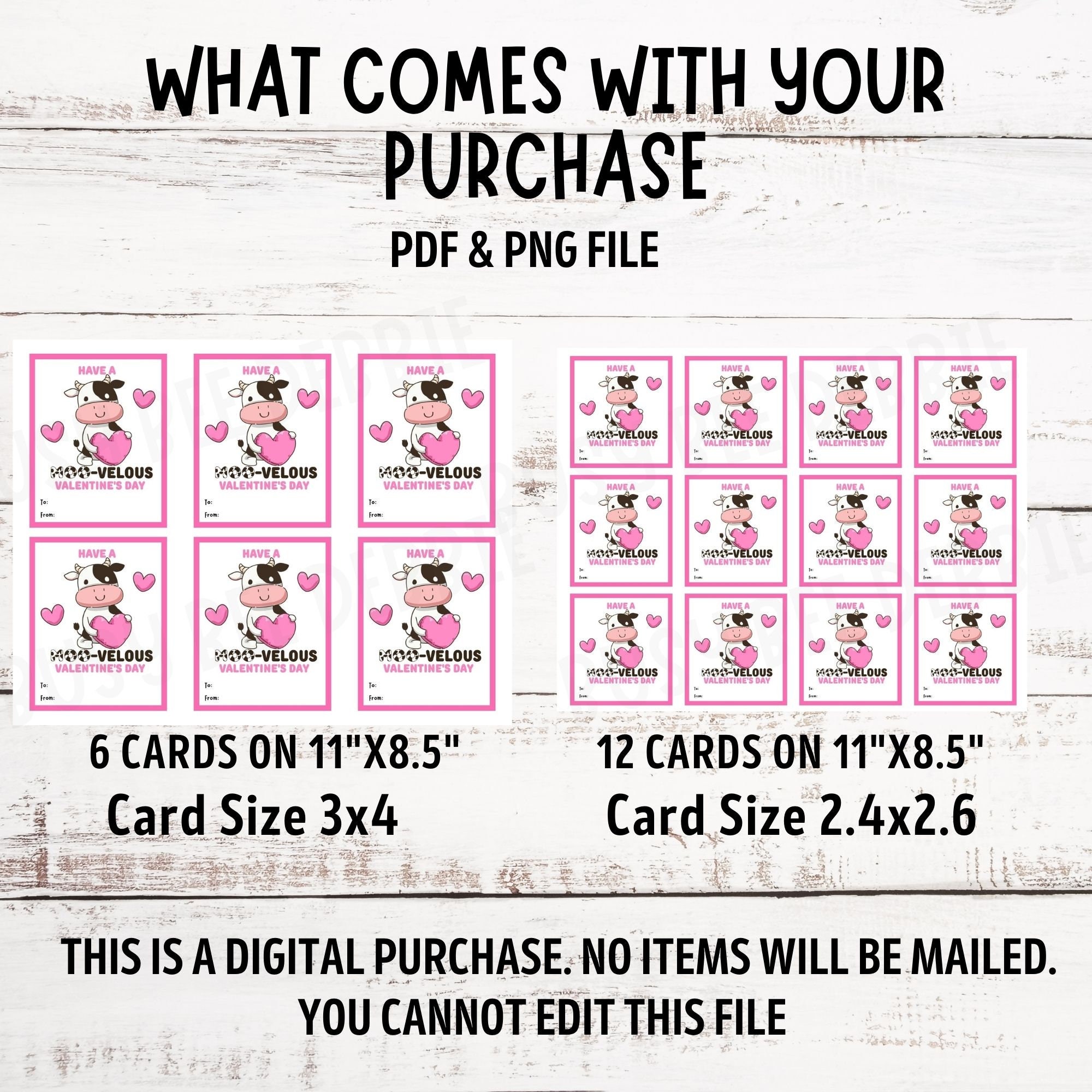 Cute Cow Valentine's Day Cards | Printable Cow Valentine Gift Tags ...