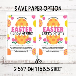 Editable Easter Candy Gram Fundraiser Flyer Printable Spring Easter ...