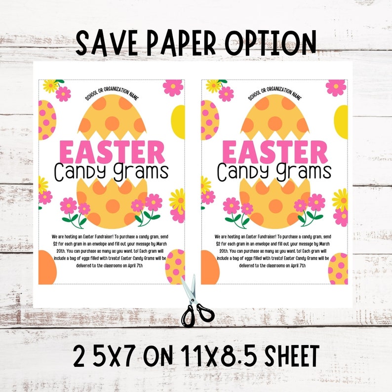 Editable Easter Candy Gram Fundraiser Flyer | Printable Spring Easter ...