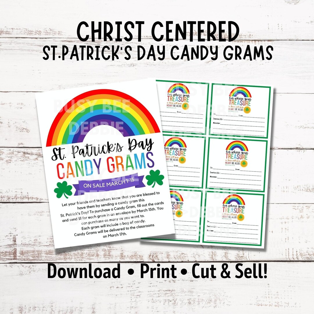 Editable St. Patricks Day Candy Gram Flyer St. Patricks Day - Etsy