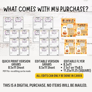 Editable Halloween Candy Gram Fundraiser Flyer Halloween - Etsy