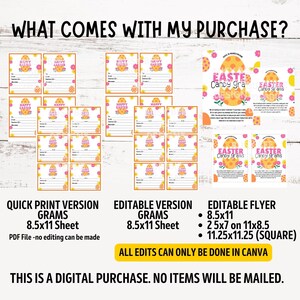 Editable Easter Candy Gram Fundraiser Flyer Printable Spring - Etsy