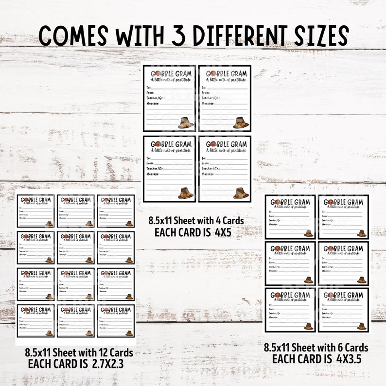 Thanksgiving Gobble Gram Download | Candy Grams for School Fundraiser ...