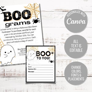 Editable Boo Grams Fundraiser Flyer Halloween Candy Gram Fundraiser ...