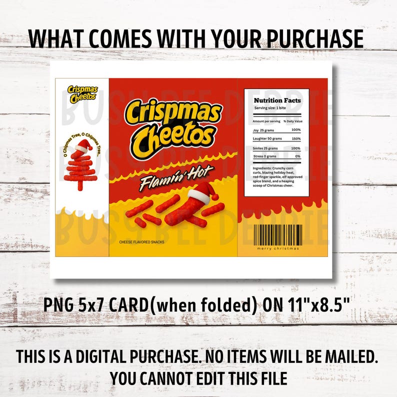 Printable Hot Cheetos Chip Bag | Money and Gift Card Holder Card ...