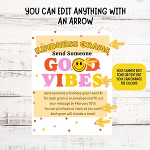 Valentines Day Candy Grams Kindness Grams for Fundraisers for Kindness ...