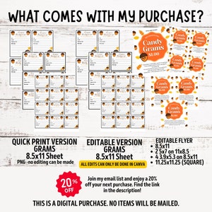 Thanksgiving Candy Gram Download | Candy Grams for School Fundraiser ...