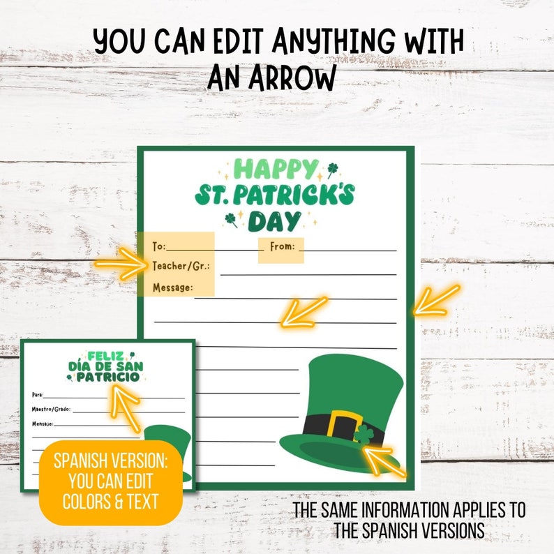 Editable St. Patrick's Day Candy Gram Flyer School - Etsy