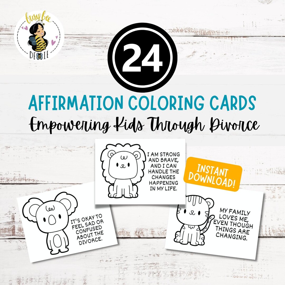 Printable Affirmation Coloring Cards for Kids Affirmations for Kids ...