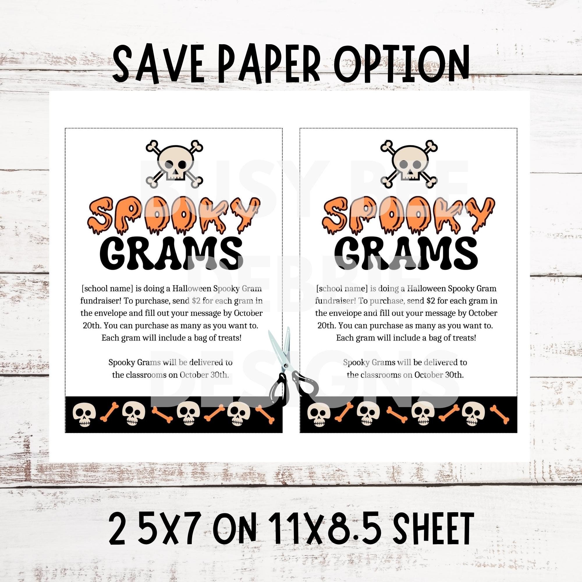 Editable Halloween Candy Gram Flyer Spooky Skeleton Grams - Etsy