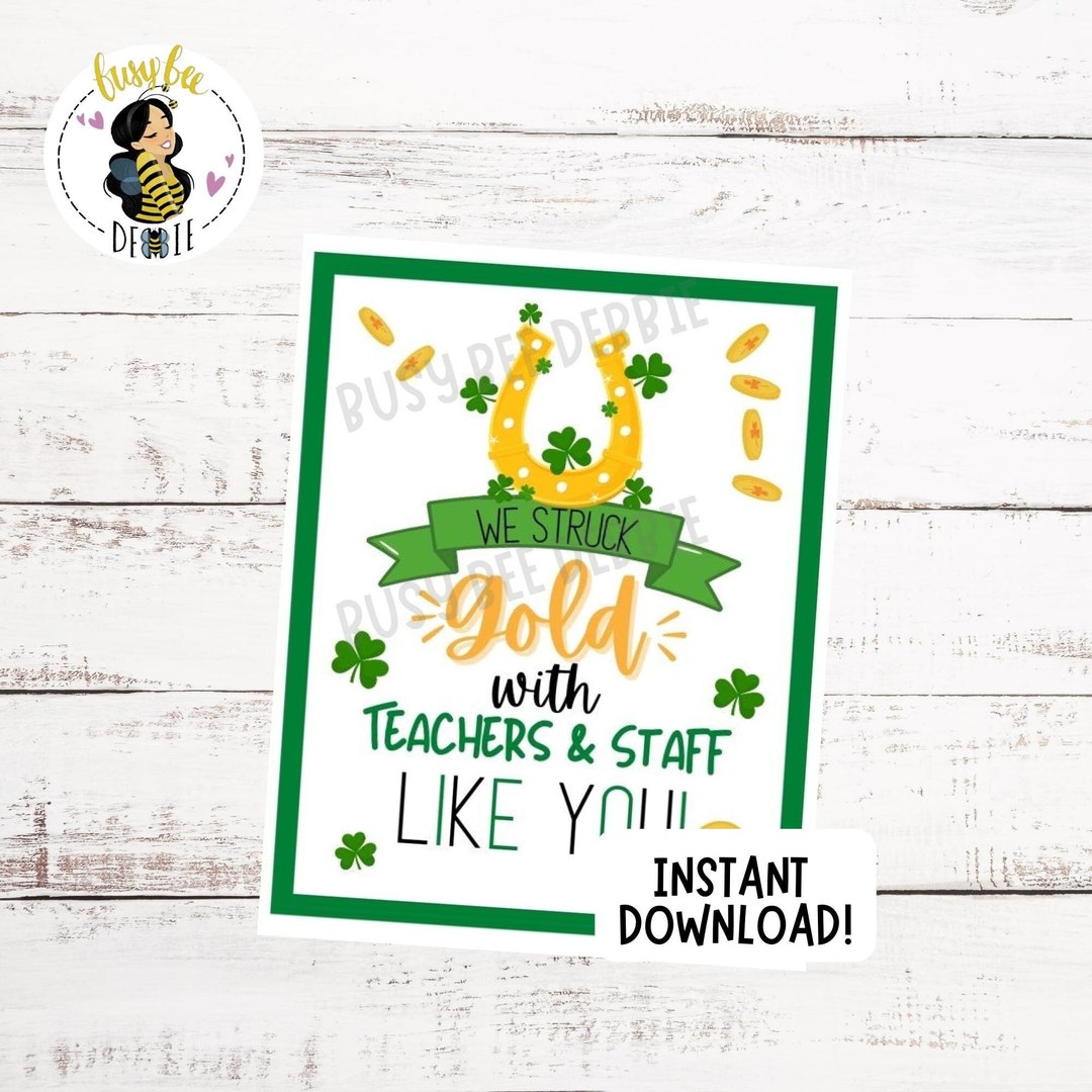 Printable St. Patrick's Day Teacher and Staff Appreciation - Etsy