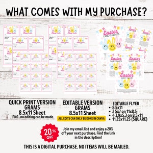 Editable Retro Easter Fundraiser Flyer | Easter Bunny Spring Fundraiser ...