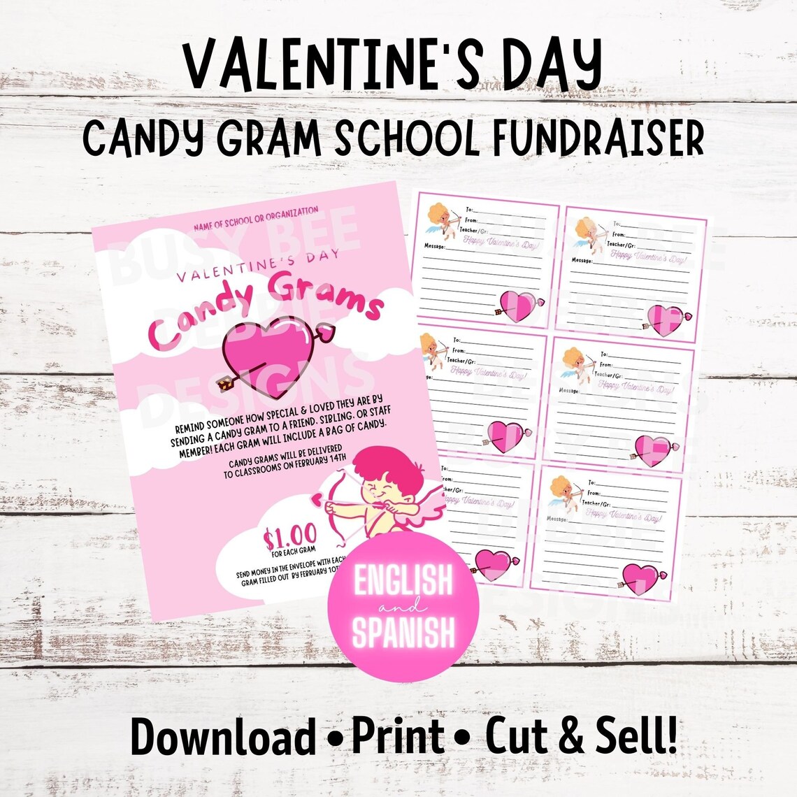 Valentine's Day Candy Grams School Flyer for PTA PTO - Etsy