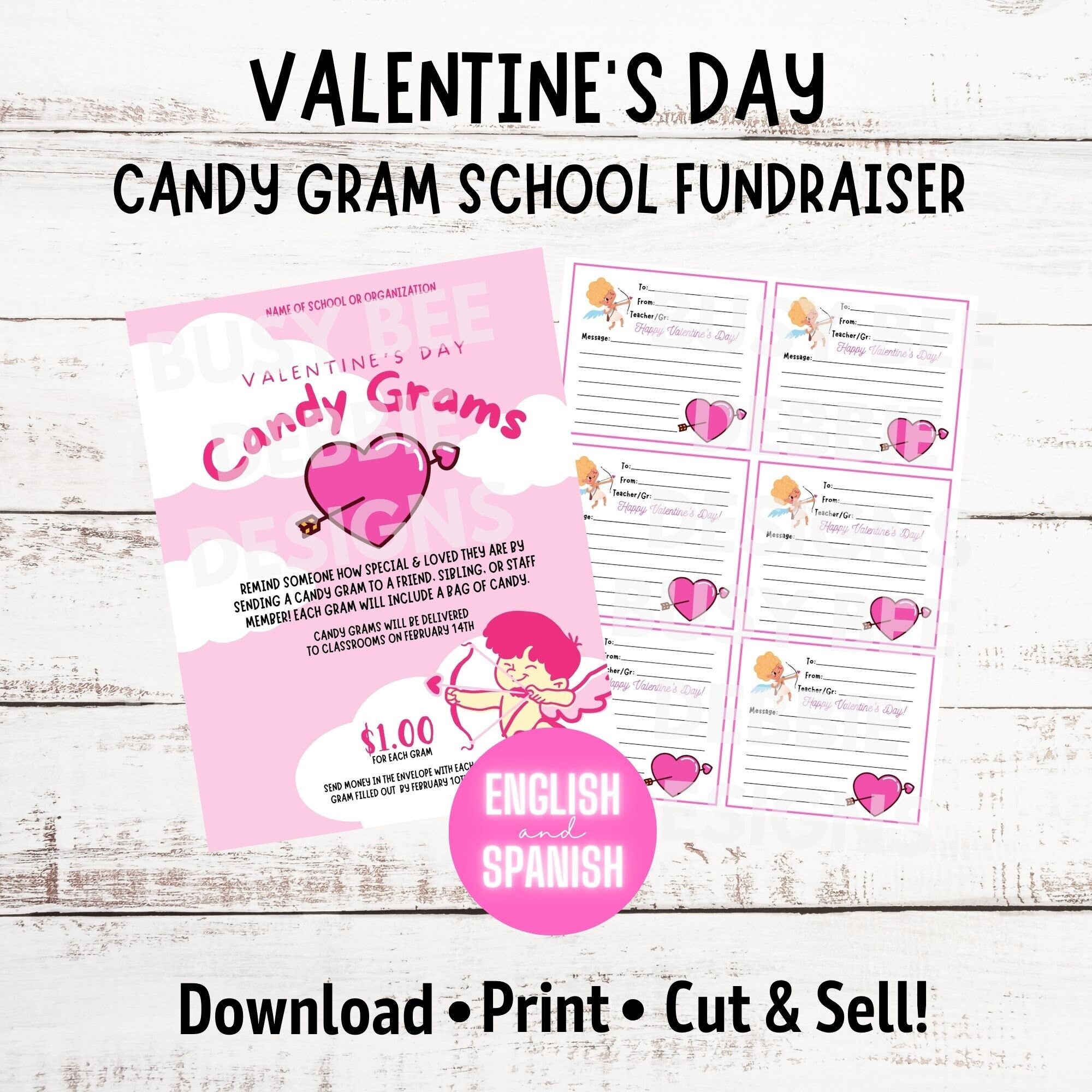 Valentine's Day Candy Grams School Flyer for PTA PTO - Etsy