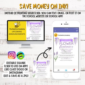 Editable Mother's Day Flower Fundraiser Flyer Template | Printable ...