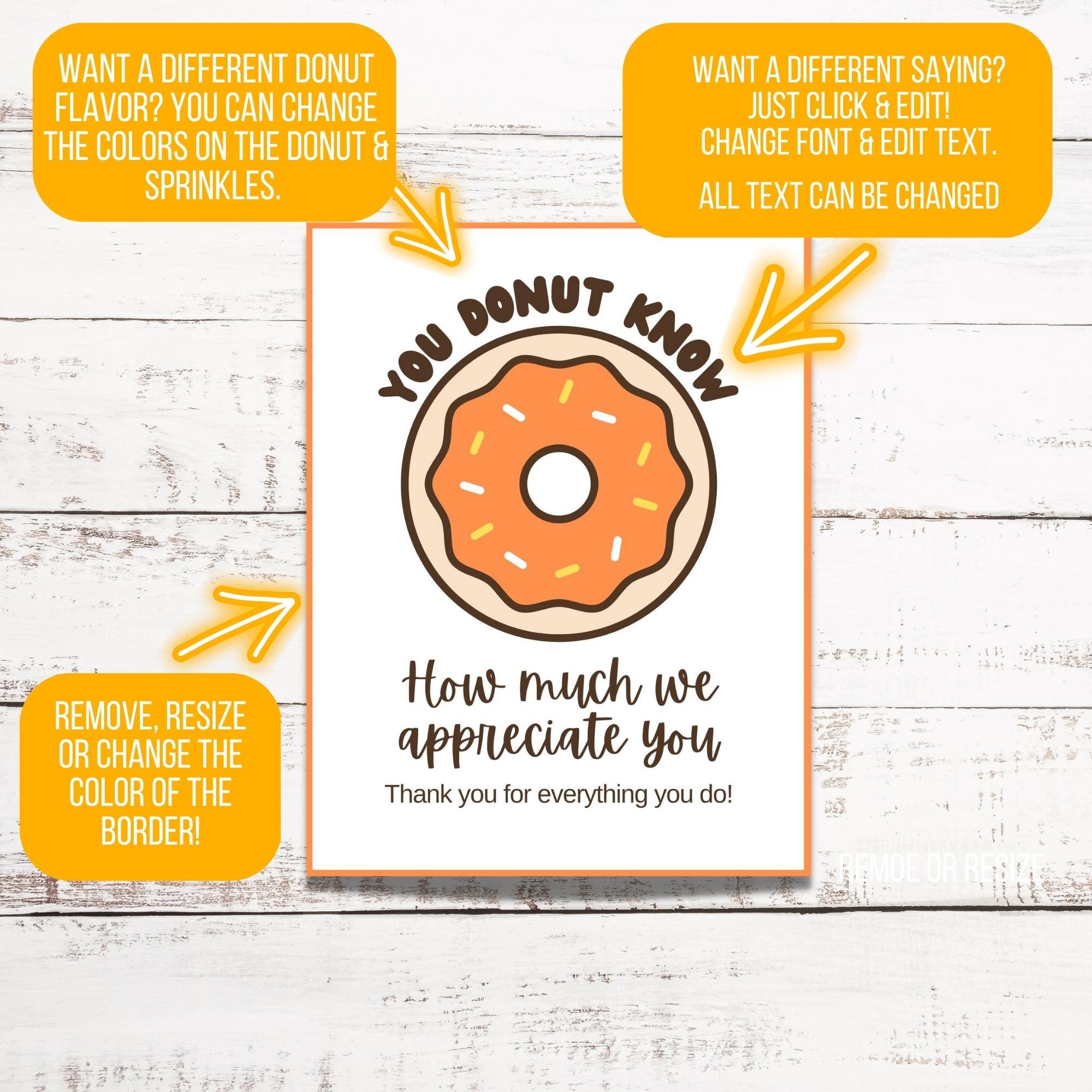 You Donut Know How Much We Appreciate You Teacher or Nurse - Etsy