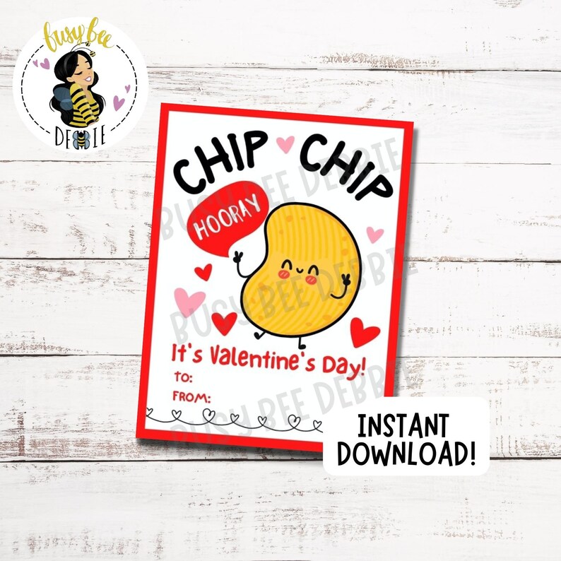 Printable Valentine Chip Labels Valentines for Chips Kids - Etsy