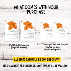 Thanksgiving Orange & Gold Editable Invitation Template, Printable ...
