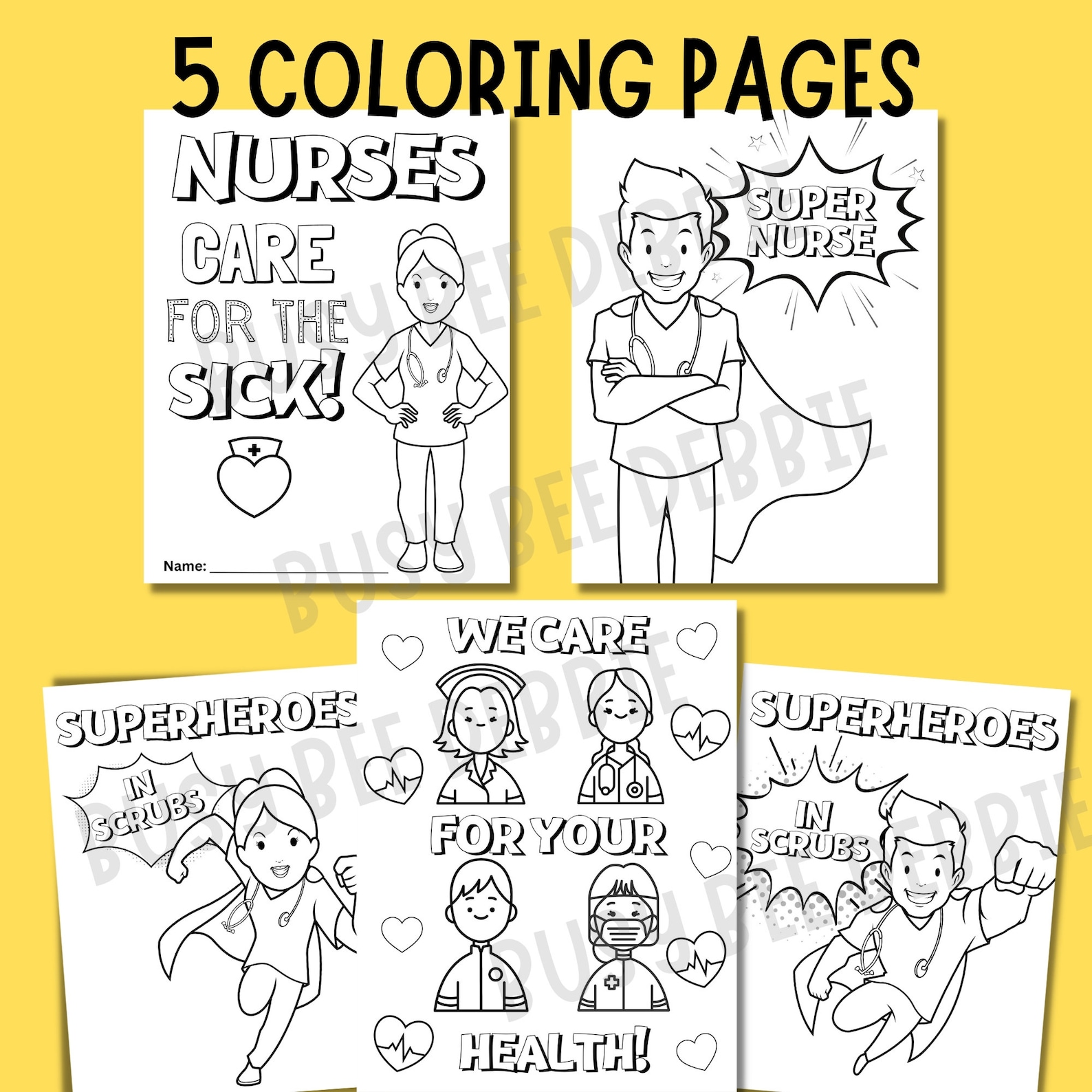 Printable Nurse Activity Packet and Worksheets | Nurse Coloring Pages ...