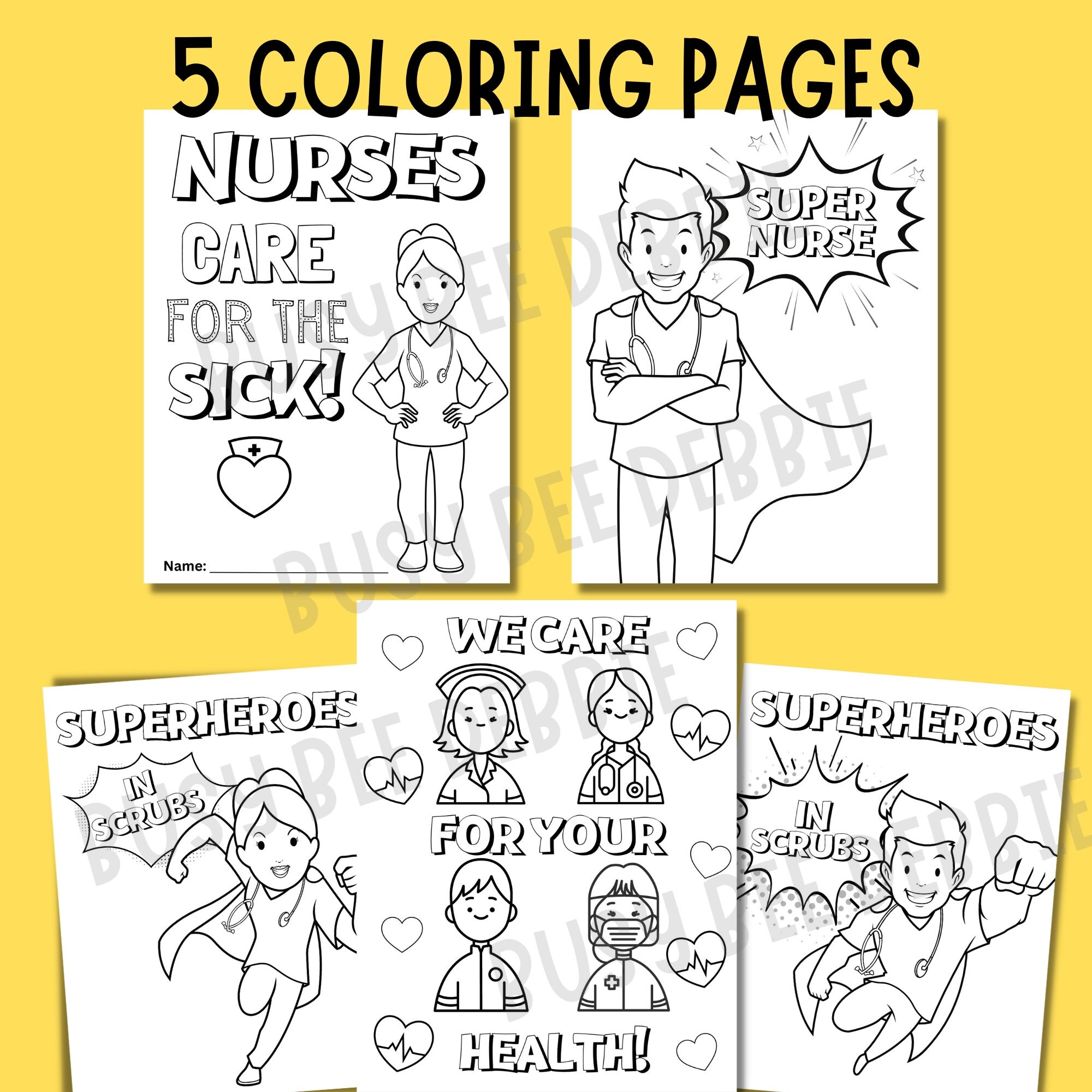 Printable Nurse Activity Packet and Worksheets Nurse - Etsy