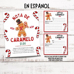 Christmas Candy Cane Gram Template Editable Candy Cane Gram - Etsy