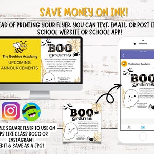 Editable Boo Grams Fundraiser Flyer Halloween Candy Gram Fundraiser ...