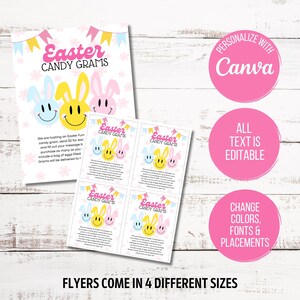 Editable Retro Easter Fundraiser Flyer | Easter Bunny Spring Fundraiser ...