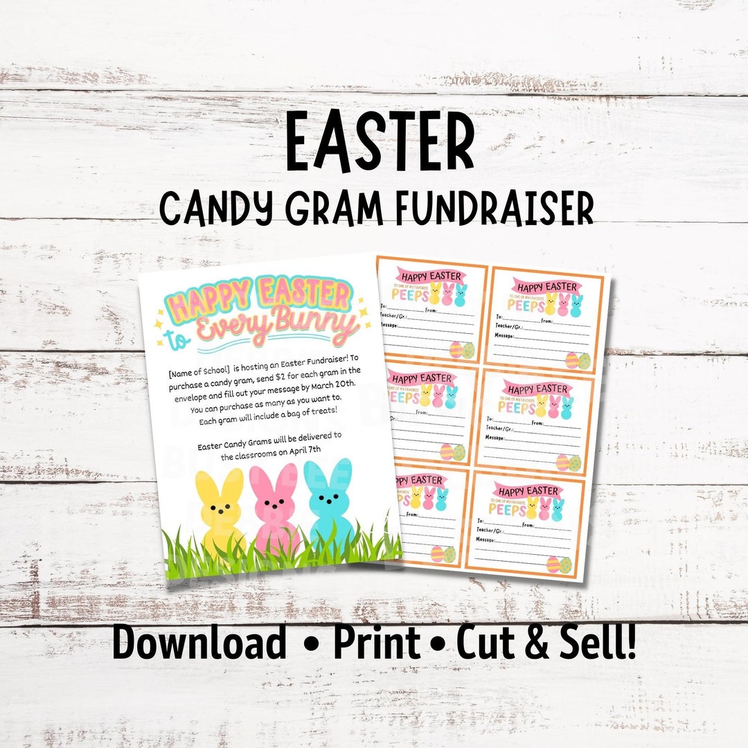 Editable Easter Candy Gram Flyer PTO / PTA School Fundraiser - Etsy