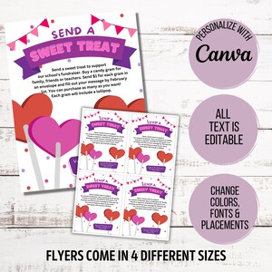 Valentine's Day Lollipop Fundraiser Flyer | Sweet Treats | Valentine's ...