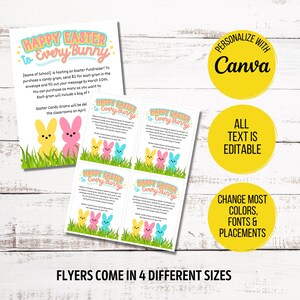 Editable Easter Candy Gram Flyer PTO / PTA School Fundraiser Template ...