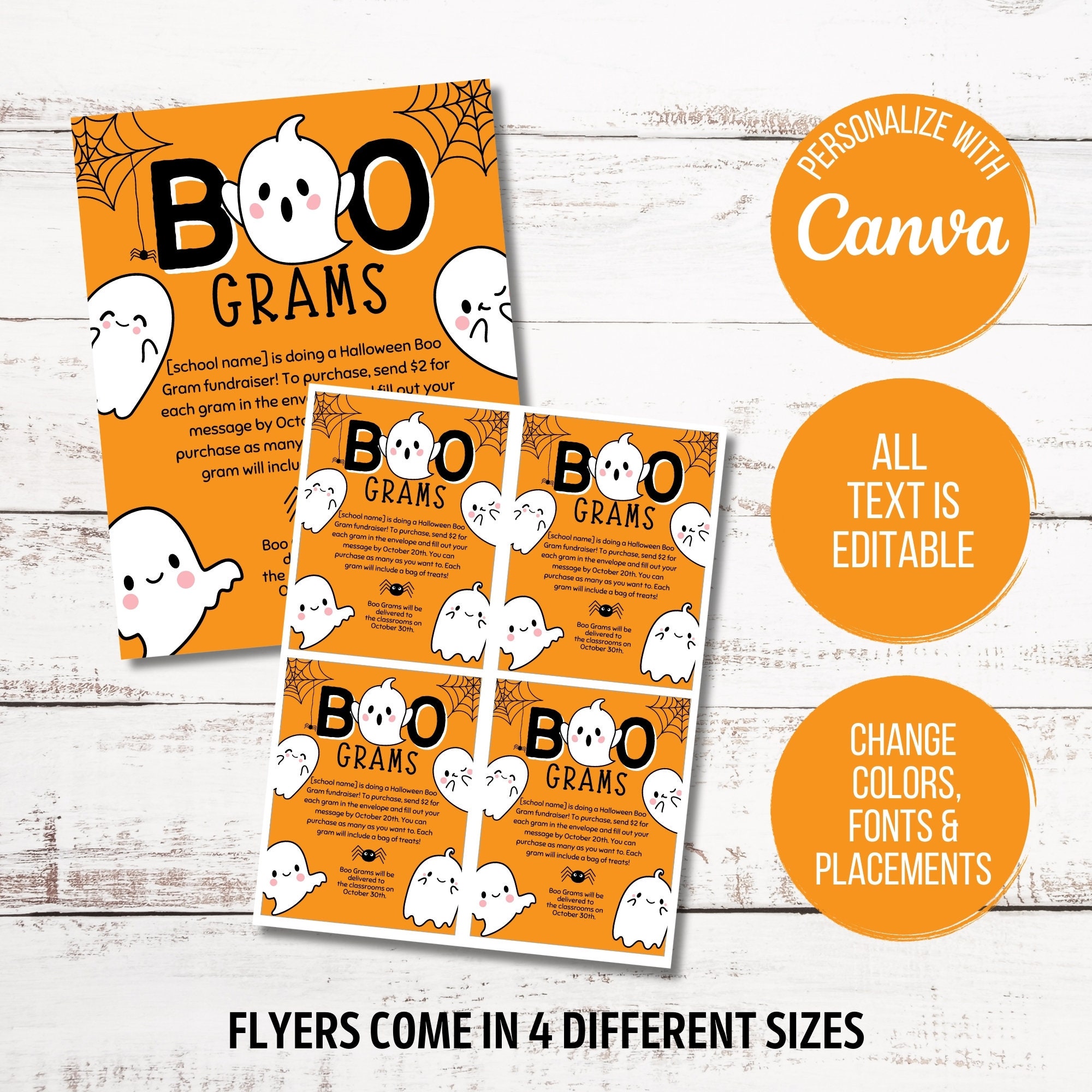 Halloween Boo Grams | PTA, PTO School Fundraiser Printable | Halloween ...