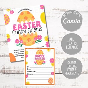 Editable Easter Candy Gram Fundraiser Flyer Printable Spring - Etsy