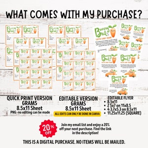 Editable Easter Candy Gram Fundraiser Flyer Bunny Bait Candy Gram for ...