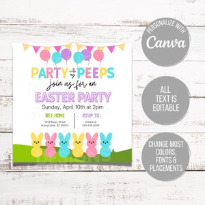 Editable Easter Party Invitation Easter Invite Party With My Peeps ...