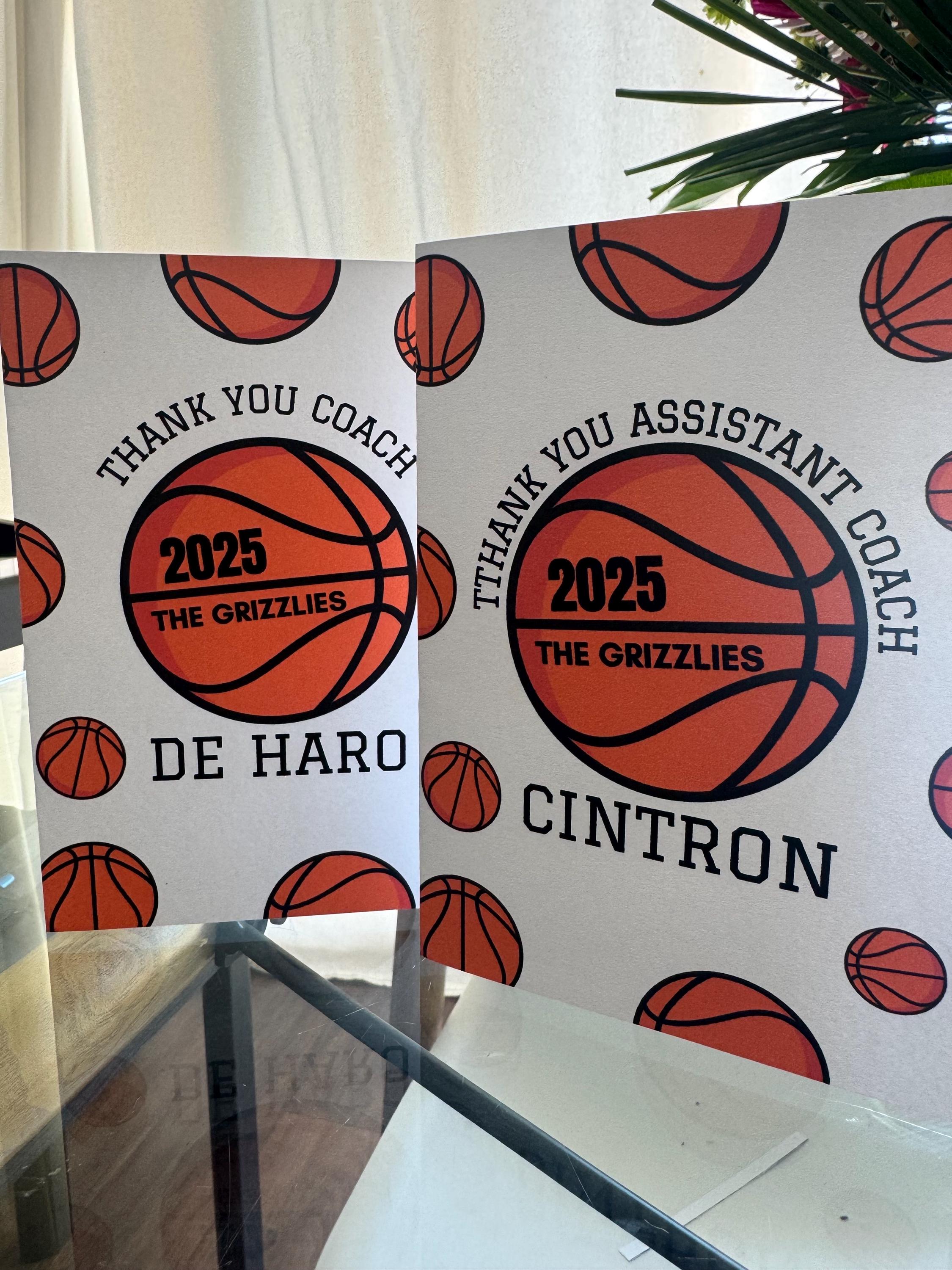 Editable Basketball Coach Thank You Card | Coach Gift | Basketball ...