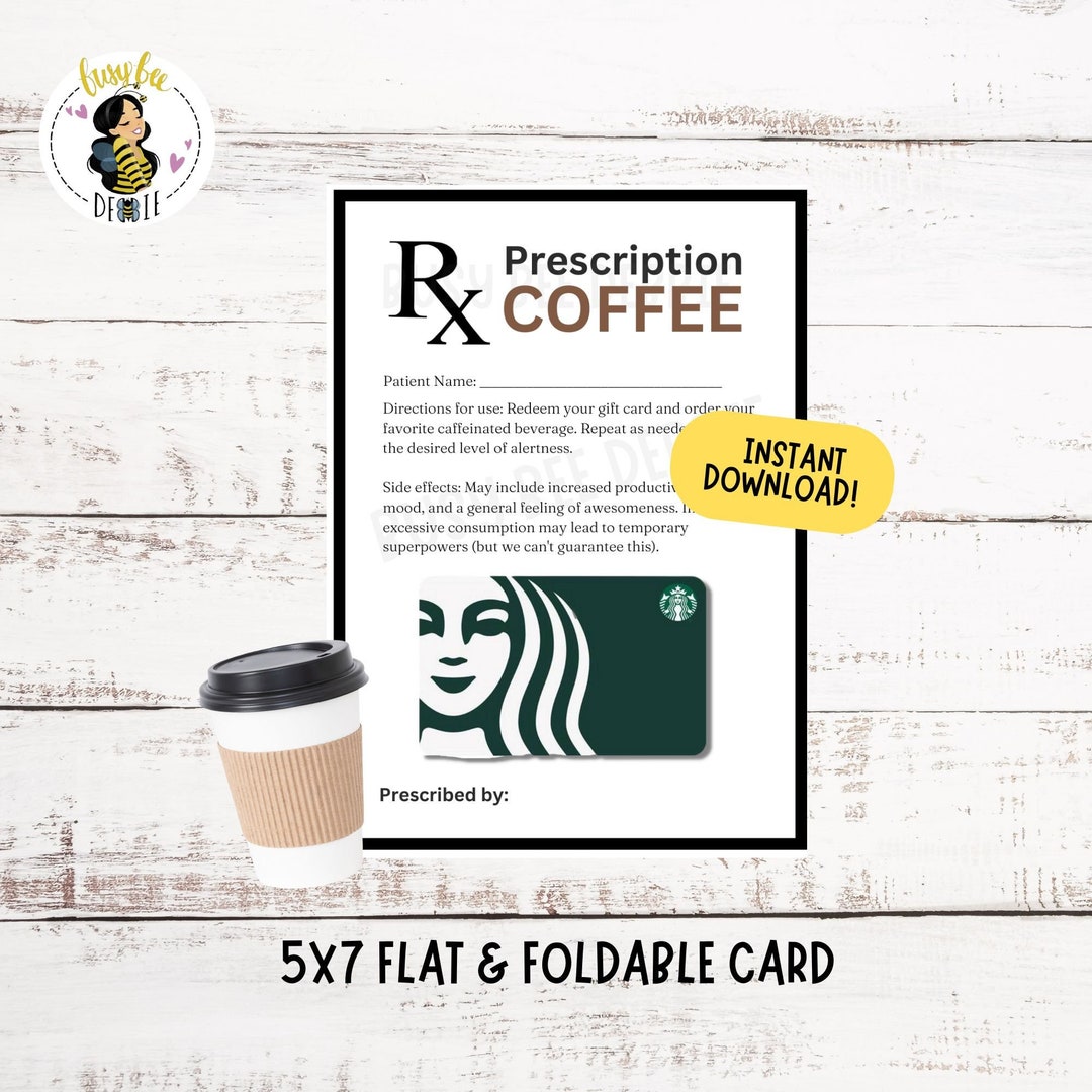 Funny Coffee Prescription Gift Card Holder Appreciation Gift for Nurses ...