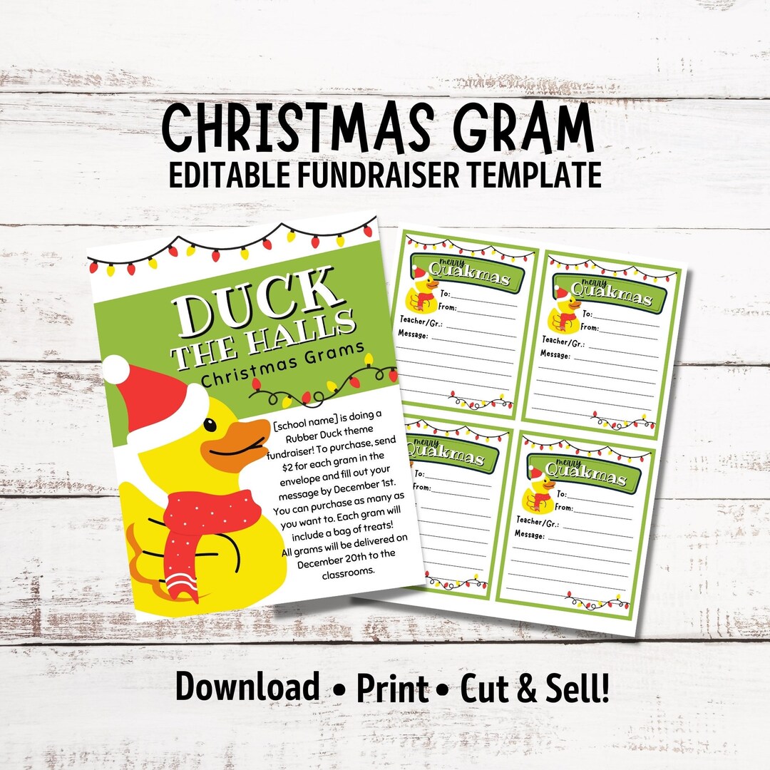 Editable Santa Rubber Duck Fundraiser Flyer | Printable Christmas ...