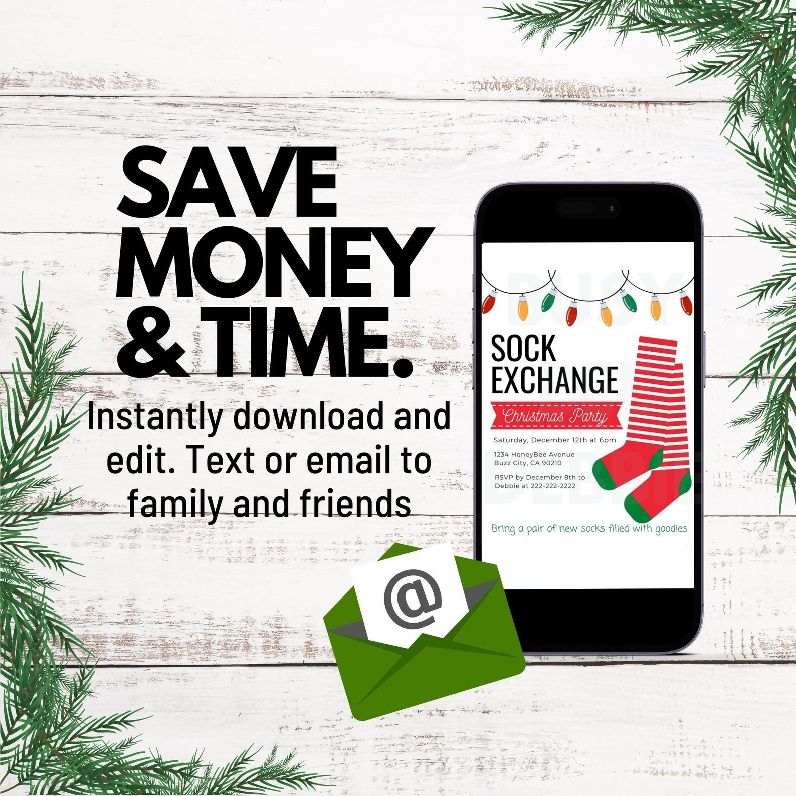 Editable Sock Exchange Christmas Party Invitation Printable - Etsy